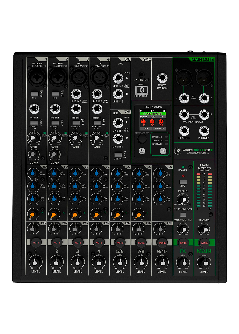 Mackie ProFX10v3+ 10-Channel Analog Mixer With Enhanced FX, USB ...